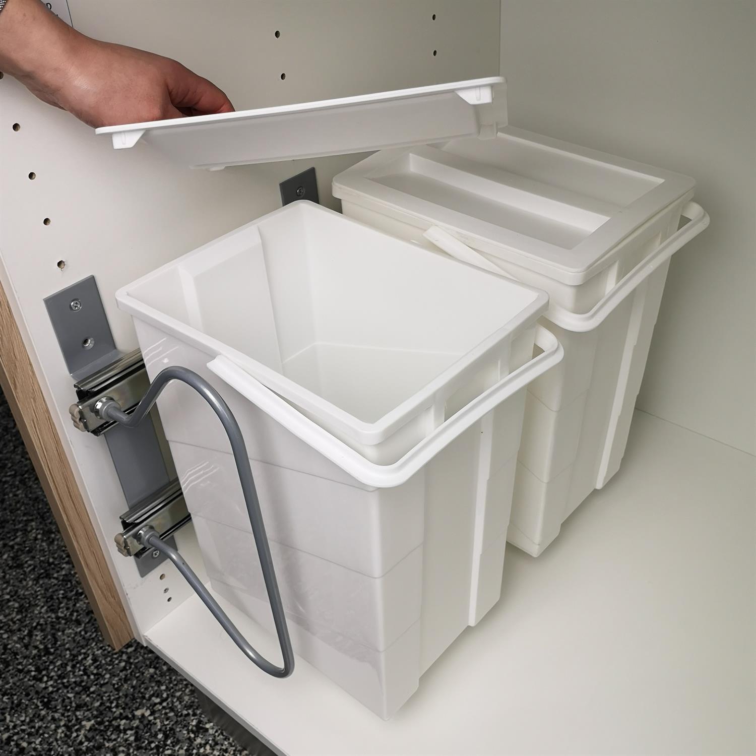 Bestil Pure White affaldssystem med 2x10 liters spande